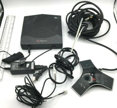 Polycom Lot of 2 Extended Microphone 2201-23313-003, Base Station 2201 ...