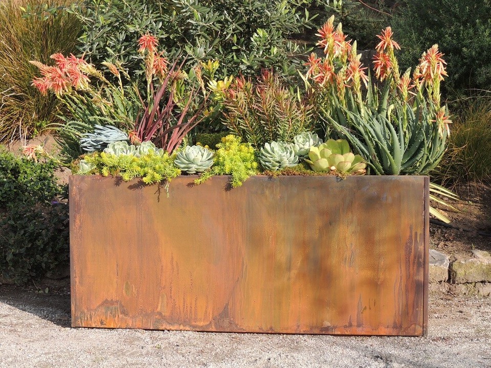 Trough Metal Corten Steel Planter Box Rust Extra Large Rectangle | eBay