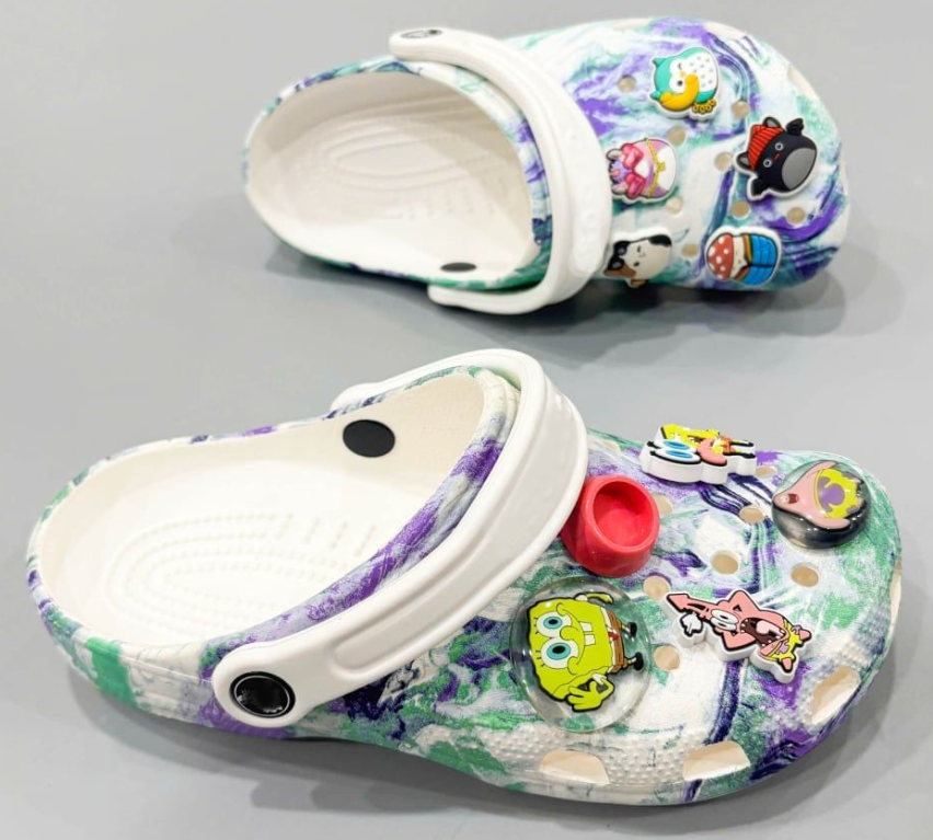 Crocs Classic Clog Pop Culture Marble Print with Custom Jibbitz | eBay