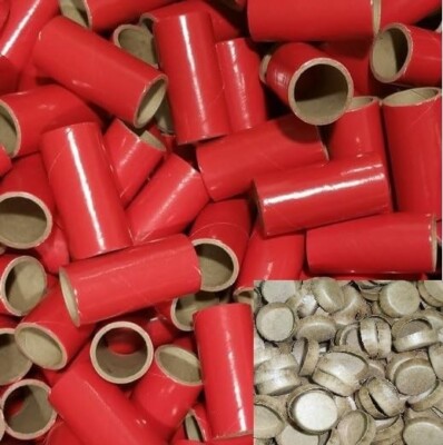25pc 1" x 2.5" red firework kraft tube with paper caps | eBay