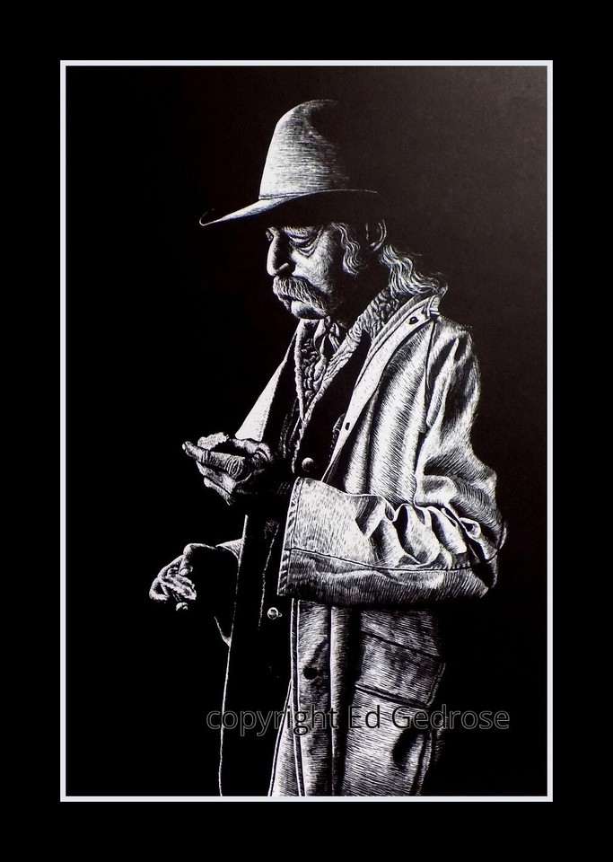 "Corn-Bread" Art Print Signed & Matted 8x10" Original Scratchboard by ...