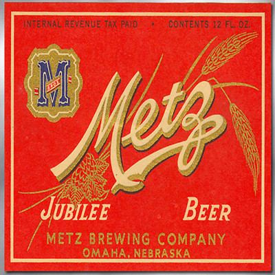 METZ BREWING J UBILEE BEER LABEL T SHIRT OMAHA NEB SIZES SMALL-XXXLARGE ...