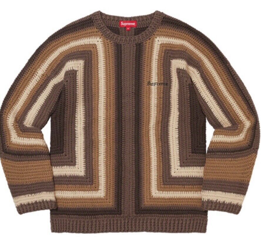 Supreme Hand Crocheted Sweater Brown size XL | eBay Supreme Hand Crocheted Sweater Brown size XL | eBay