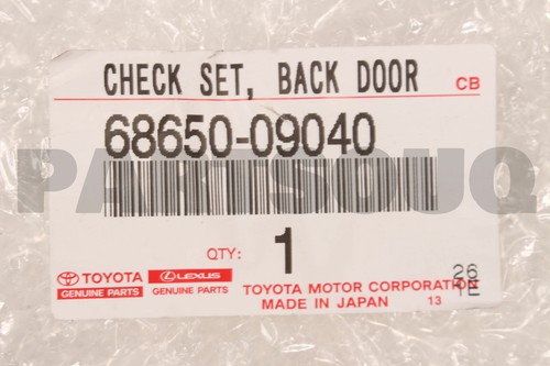 6865009040 Genuine Toyota CHECK SET BACK DOOR 68650-09040 | eBay