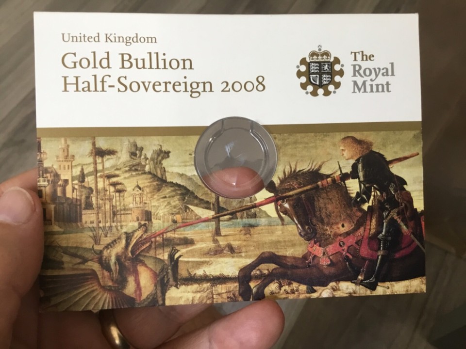 2008 UNC 22ct Solid Gold 1/2 Sovereign Coin in Plastic Capsule w/Placard, Wow! | eBay
