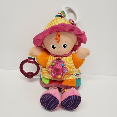Lamaze 12" Development Activity Baby Doll Rattle Crinkle Textures Clip ...