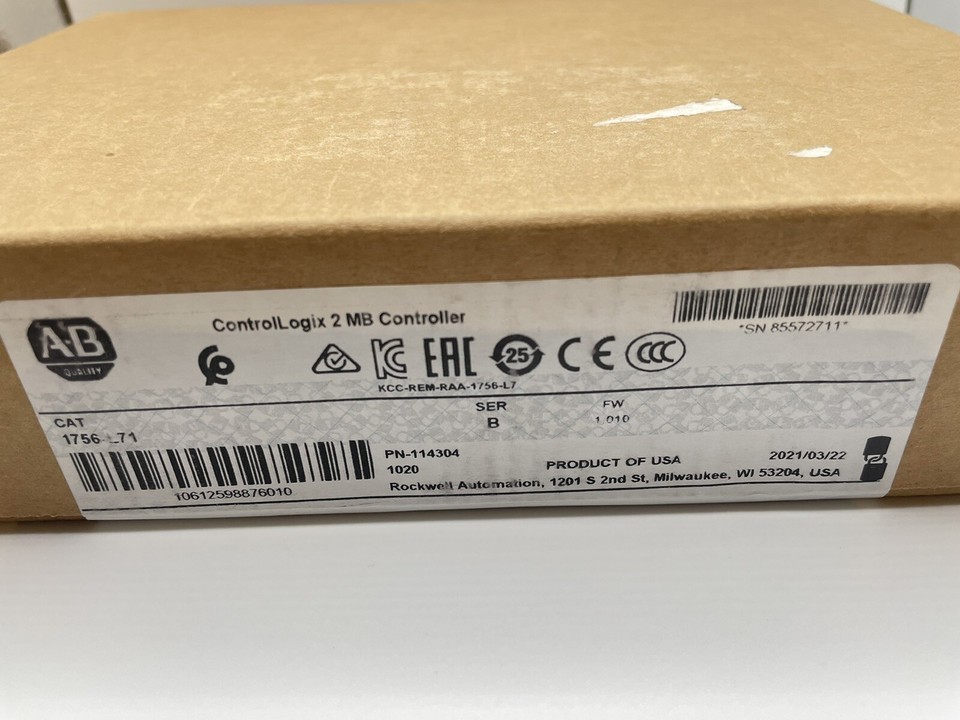 Allen Bradley 1756-L71 ControlLogix 2MB Controller SER B FW 1.010 USA ...
