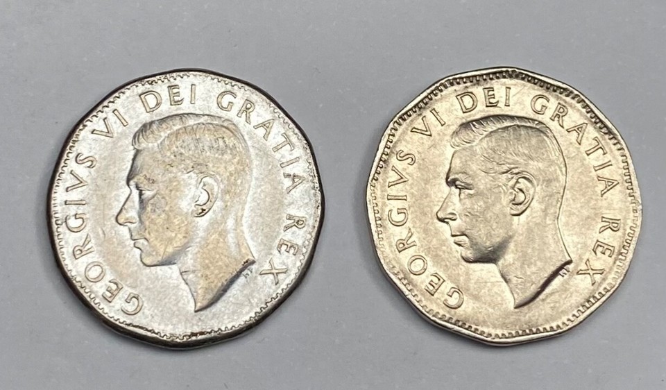1951 & 1951 COMMEMORATIVE CANADA 5 CENT COIN LOT! BOTH VAIETIES! RARE ...