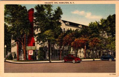 Hamilton, NY New York COLGATE INN~Hotel Advertising TAVERN CORNER Linen ...