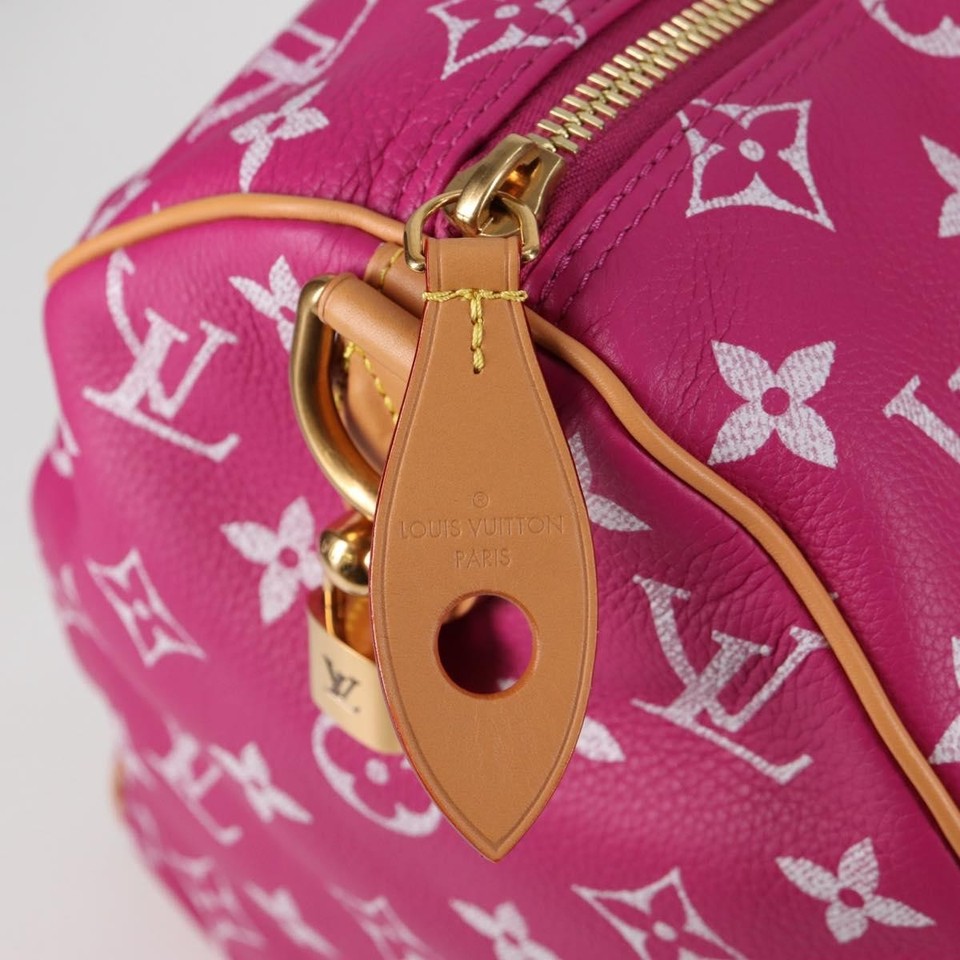 LOUIS VUITTON Monogram Speedy P9 Bandouliere 40 Bag Pink M11563 LV Auth ...