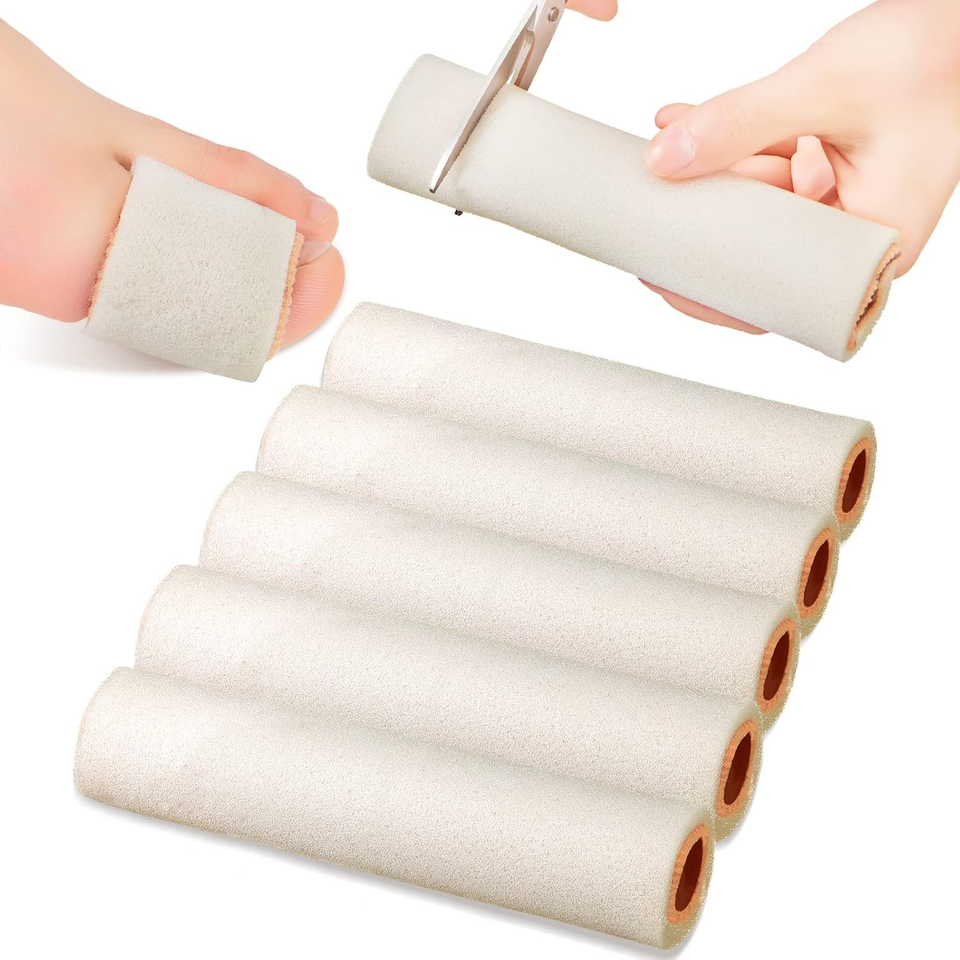 Tondiamo 6 Pieces Foam Toe Protector Sleeves Foam Bandages Tube Toe ...