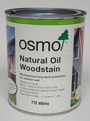 Osmo Natural Oil Woodstain 712 EBONY Exterior Wood Finish 0.75L Open Dented Can | eBay