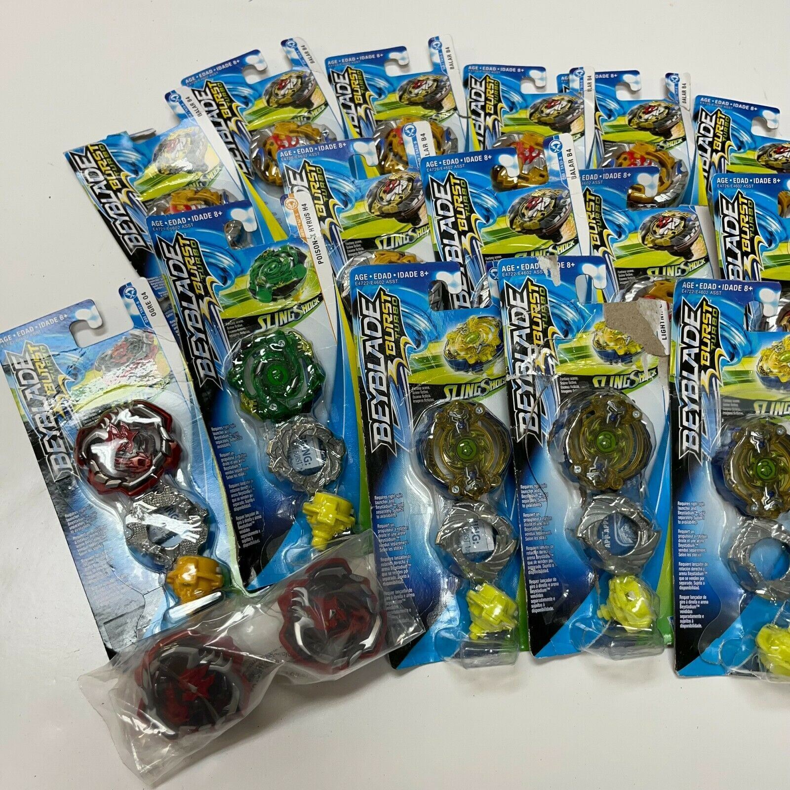 Lot of 23 Beyblade Burst Turbo Sling Shock Hyrus Ogre Balar Istros ...