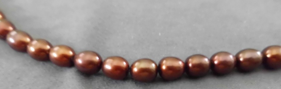 34" Long Honora Dark Copper Colored Fresh Water Pearls Beaded Necklace ...
