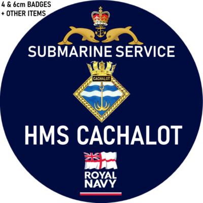 Royal Navy SUBMARINE SERVICE Pin Badges HMS CACHALOT badge keyrings ...