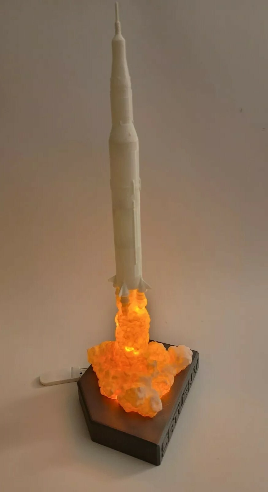 3D Printed Saturn V Rocket Lamp with 16" Height White PLA Color Made In ...