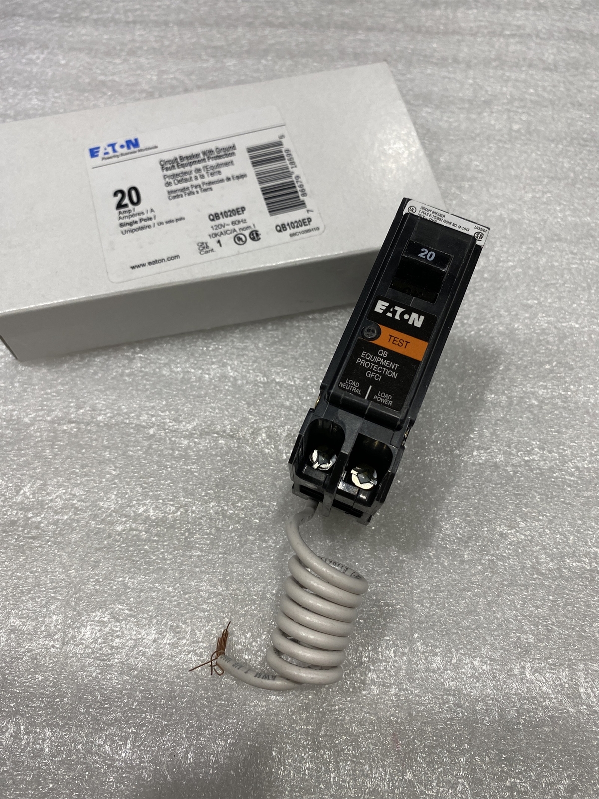 QBGFEP1020 / QB1020EP EATON 1 POLE 20A 120VAC GFI NEW | eBay