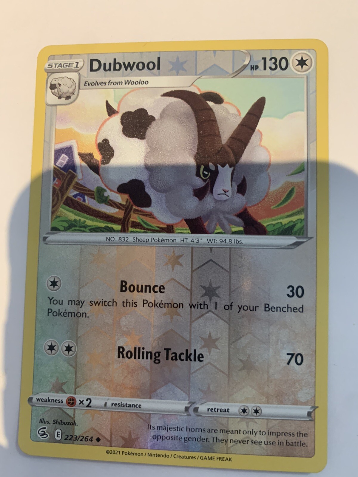Dubwool - 223/264 - Reverse Holo - Pokemon Trading Card Game - NM -LM ...