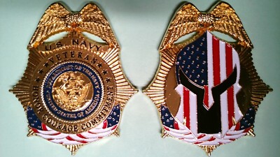 CHALLENGE COIN UNITED STATES NAVY VETERAN BEAUTIFUL RAISED QUALITY OVER ...
