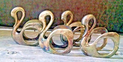 Set of 4 Vintage Swan Napkin Rings Silver Plated | eBay