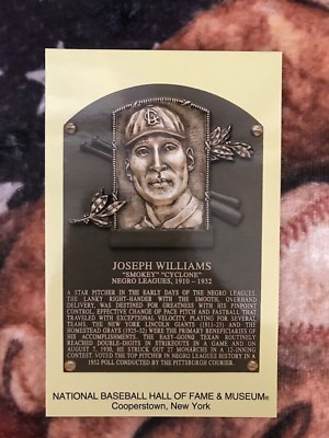 Cyclone Joe Williams Postcard- Baseball Hall of Fame Induction Plaque ...