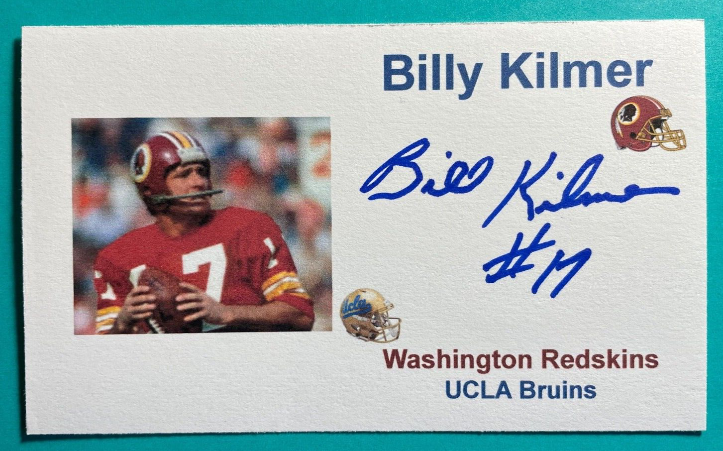 SIGNED BILLY KILMER 3"x5" INDEX CARD AUTOGRAPHED - REDSKINS | eBay