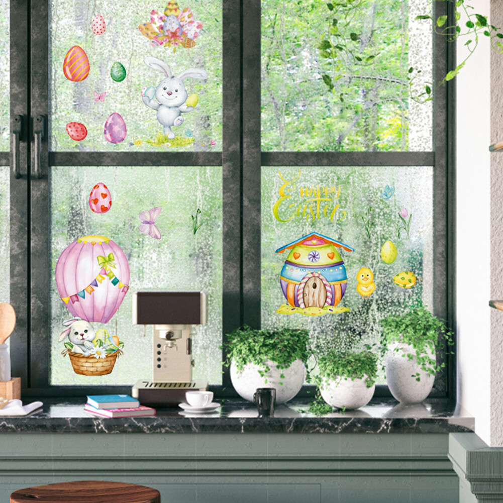 Easter Window Cling Sticker Spring Static Stickers for Glass Windows ...
