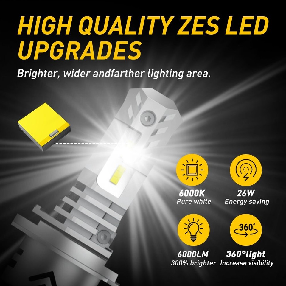 LED Headlight Kit H4 HB2 9003 6000K White Hi/Lo Bulb for TOYOTA Tacoma ...