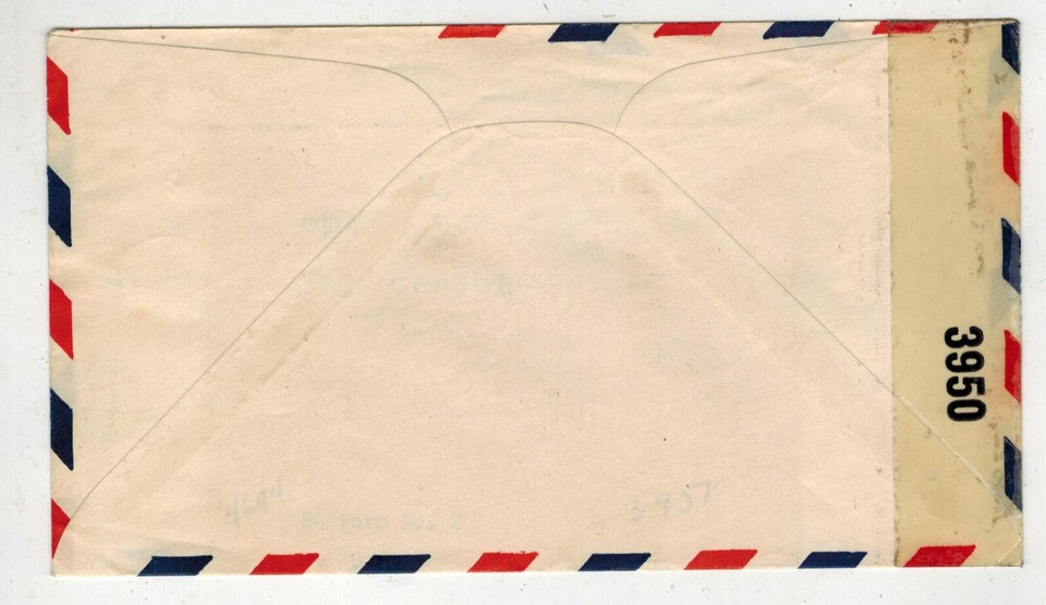 1943 WW2 PATRIOTIC C25A AIRPLANE BOOKLET FDC FOREIGN DESTINATION ...