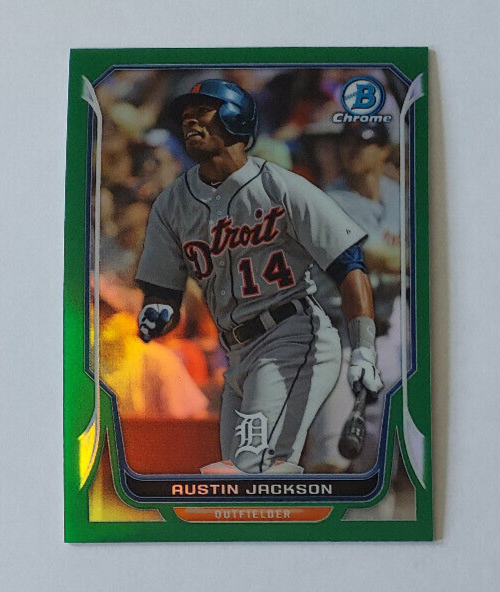 Austin Jackson (Tigers) 2014 Bowman Chrome GREEN REFRACTOR (only 75 ...