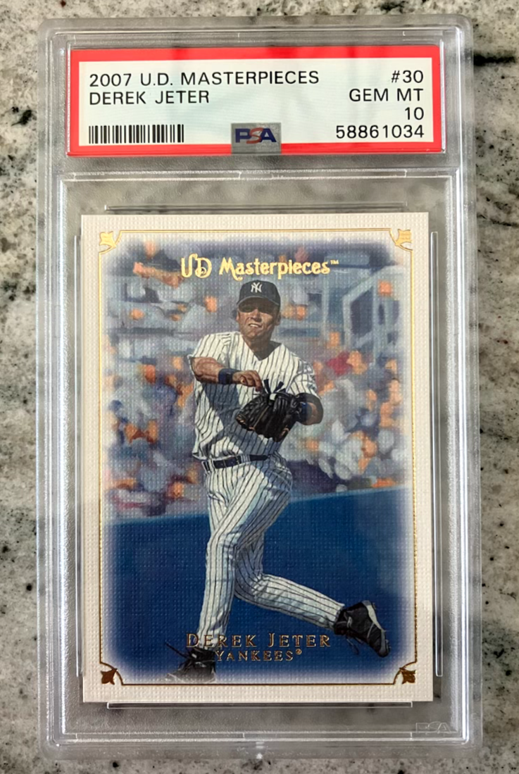 2007 U.D. MASTERPIECES BASEBALL DEREK JETER #30 PSA GRADED GEM MINT "10 ...