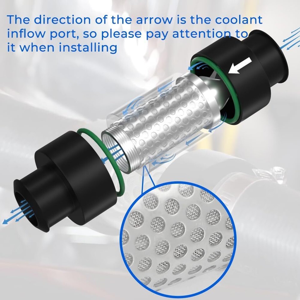 For Heavy Duty Trucks Vehicles 1 1/2" Hose Inline Heater Core Coolant ...