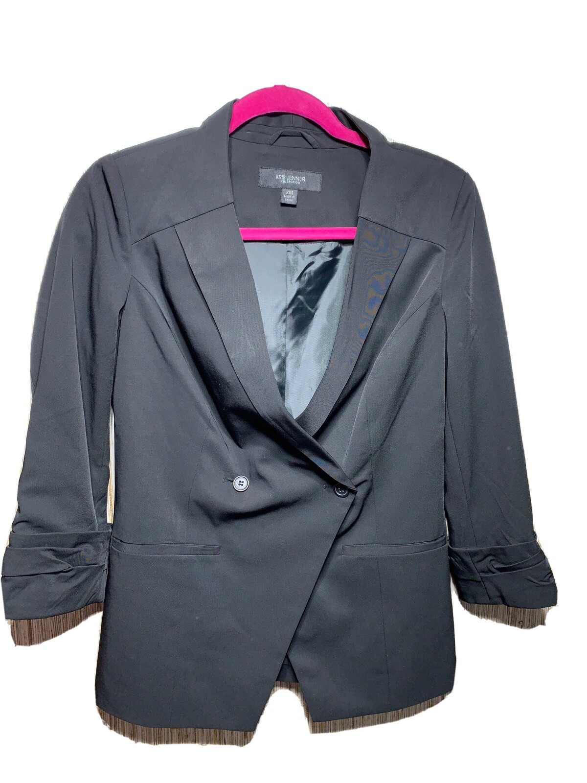Kris Jenner Kollection black button front blazer jack… - Gem