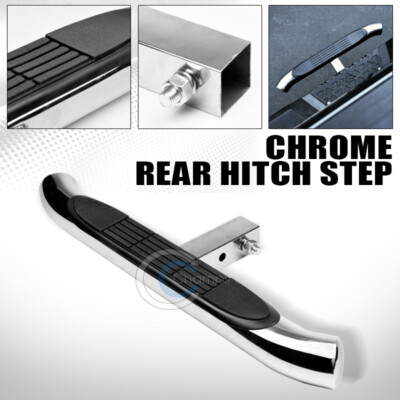 2" Stainless Chrome Trailer Towing Receiver Rear Hitch Step Bar Bumper ...