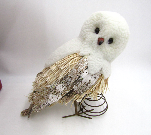 Pottery Barn Tree Topper Arctic Snowy Owl Xmas Ornament Winter White ...