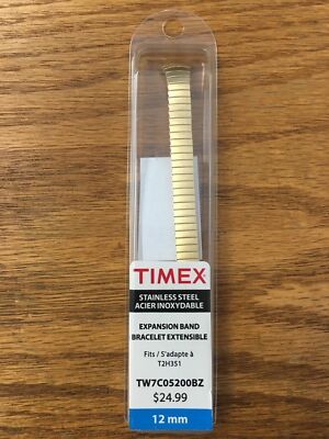 Timex 12mm Gold Stainless Steel Expansion Bracelet TW7C05200 T2H351 | eBay
