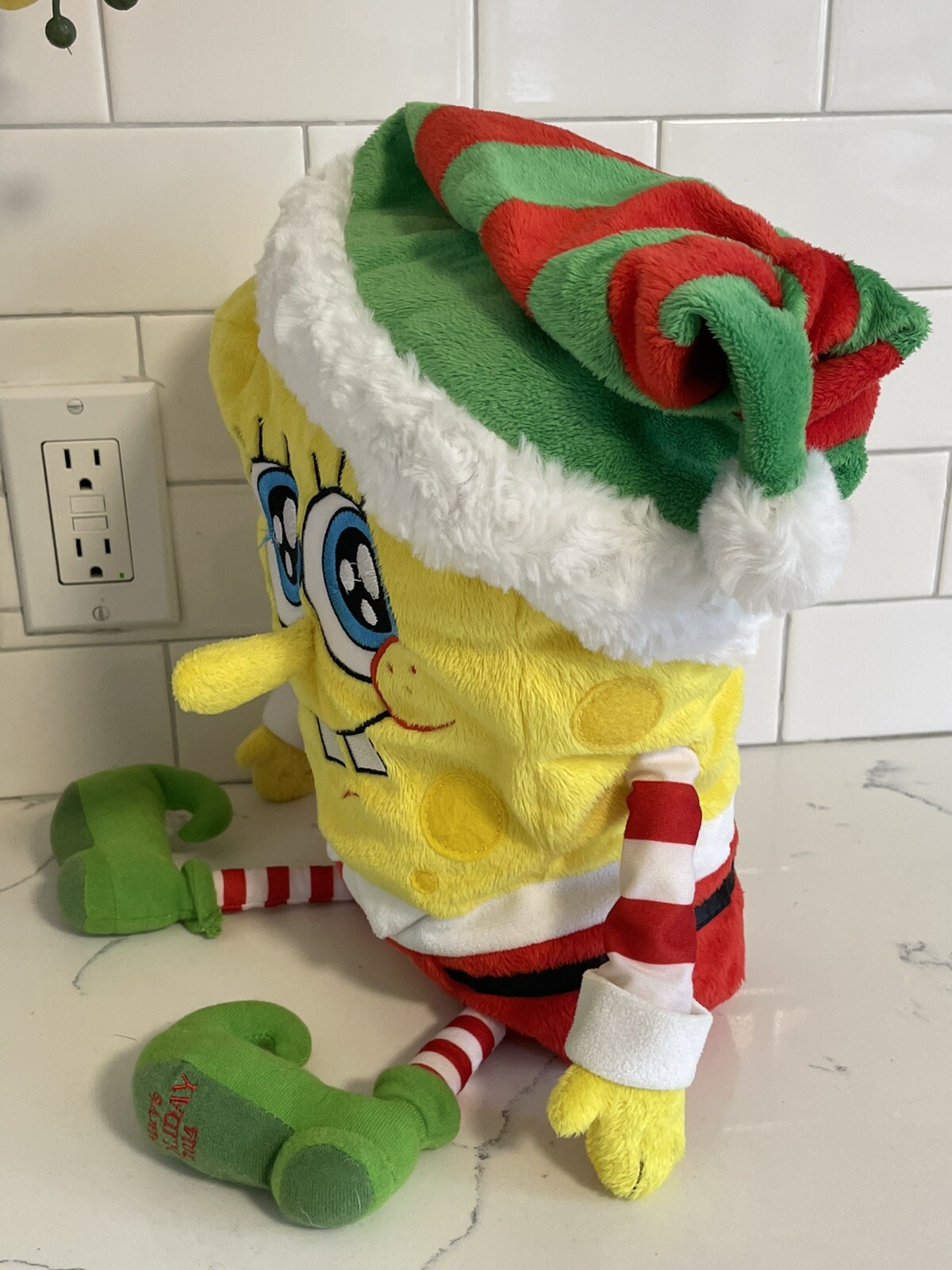 Spongebob Squarepants Plush Doll Toy Nickelodeon Christmas Santa Elf ...