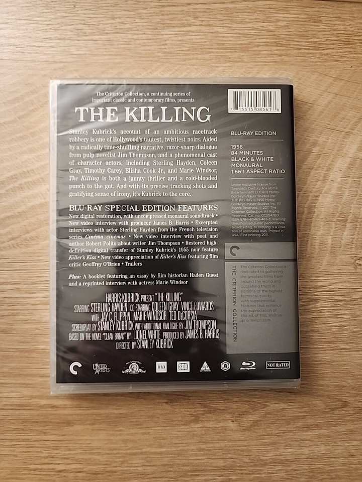 SEALED The Killing Blu ray-Criterion Collector-Special Edition Stanley ...