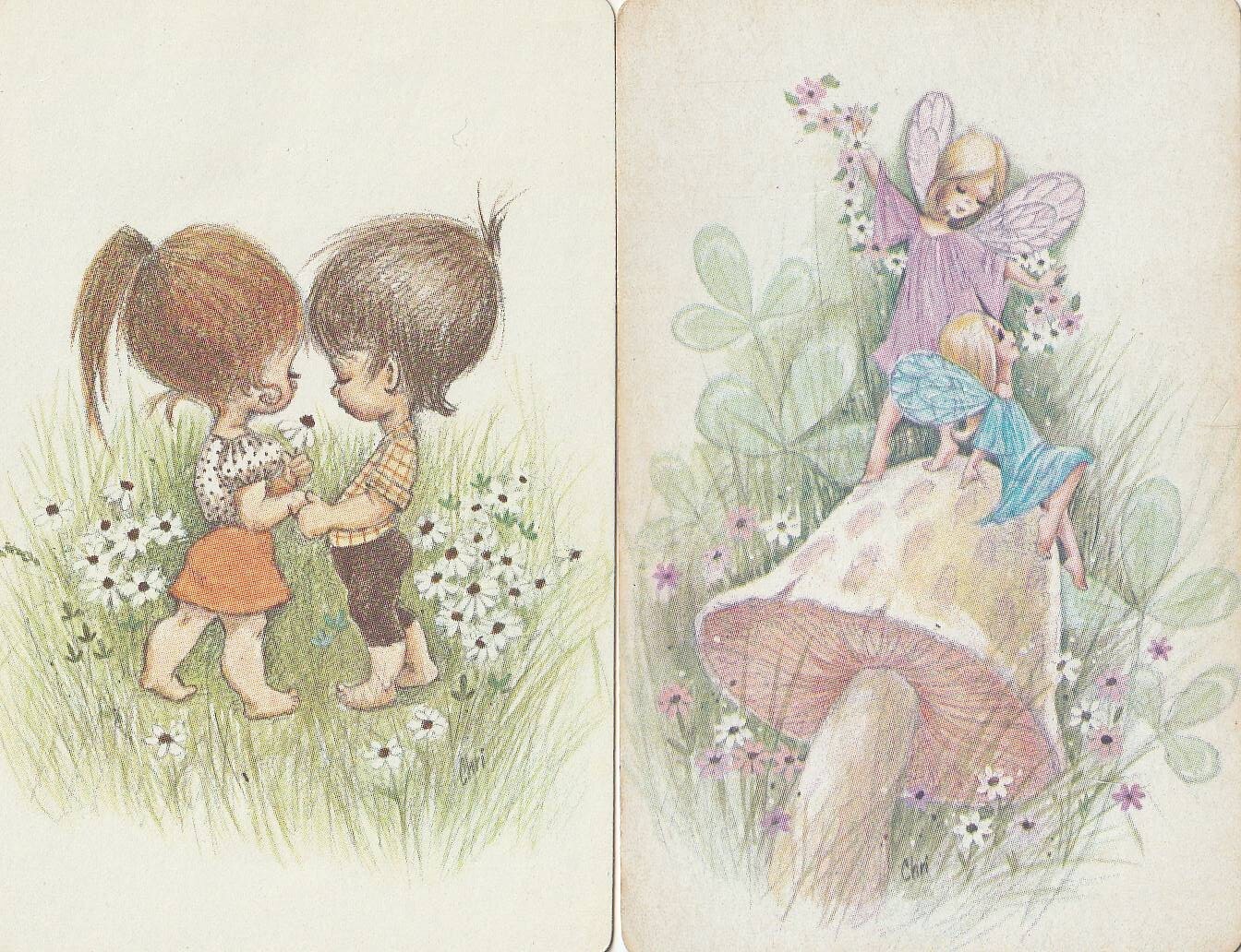 Vintage Pair of Chri, Children & Fairies Swap Cards | eBay