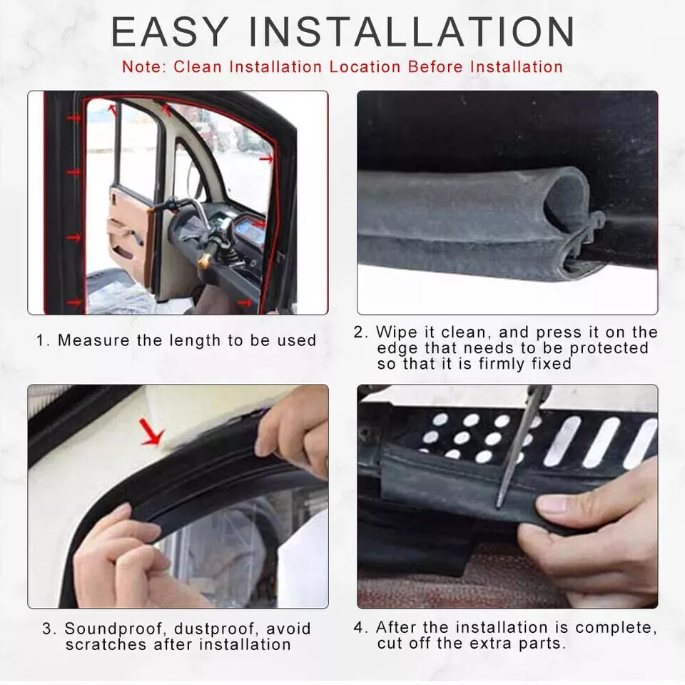 20Ft Car Door Edge Guards Universal U Shape Edge Trim Rubber Car Door ...