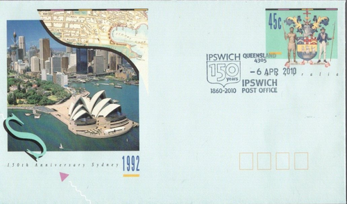 2010 Ipswich Post Office Qld 150 Years Pictorial Postmark On PSE Cover ...