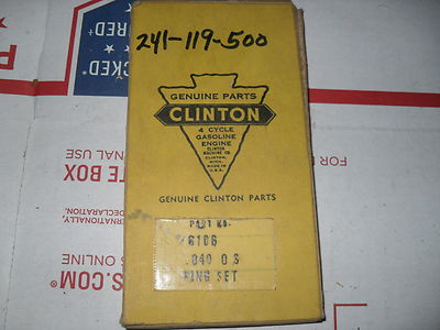 NOS clinton small engine piston ring set,#6106,235 119 500 .040 antique ...