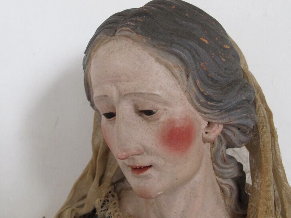 Antique 20" tall 18th c. Neapolitan Creche Santa Maria Figure Original ...