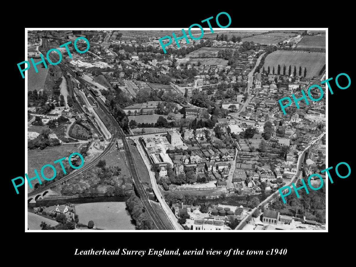 OLD 8x6 HISTORIC PHOTO OF LEATHERHEAD ENGLAND AERIAL VIEW OF THE TOWN ...
