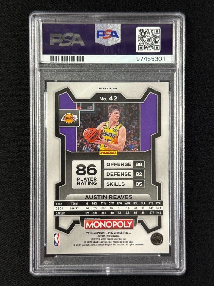 2023-24 Panini Prizm Monopoly - Austin Reaves #42 Deal SP Lakers PSA | eBay
