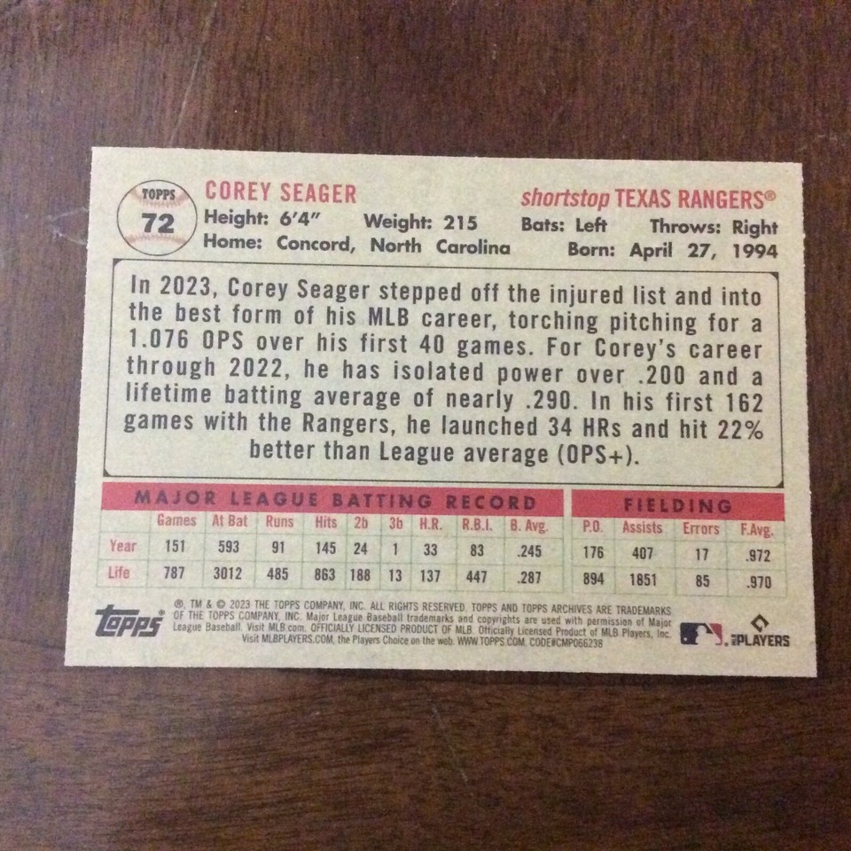 2023 Topps Archives #72 Corey Seager Texas Rangers | eBay