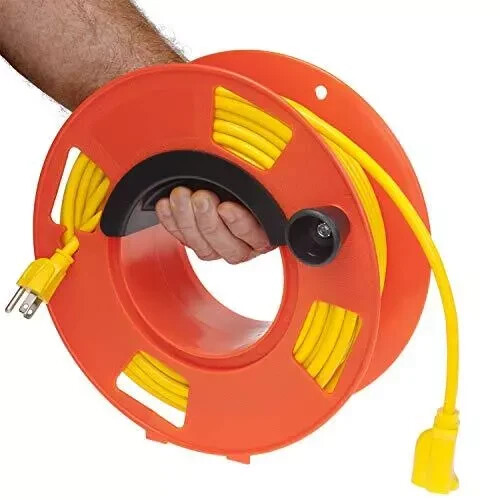 Cord Reel Holder Extension Storage Heavy Duty Tangle Free 100 Ft Orange ...