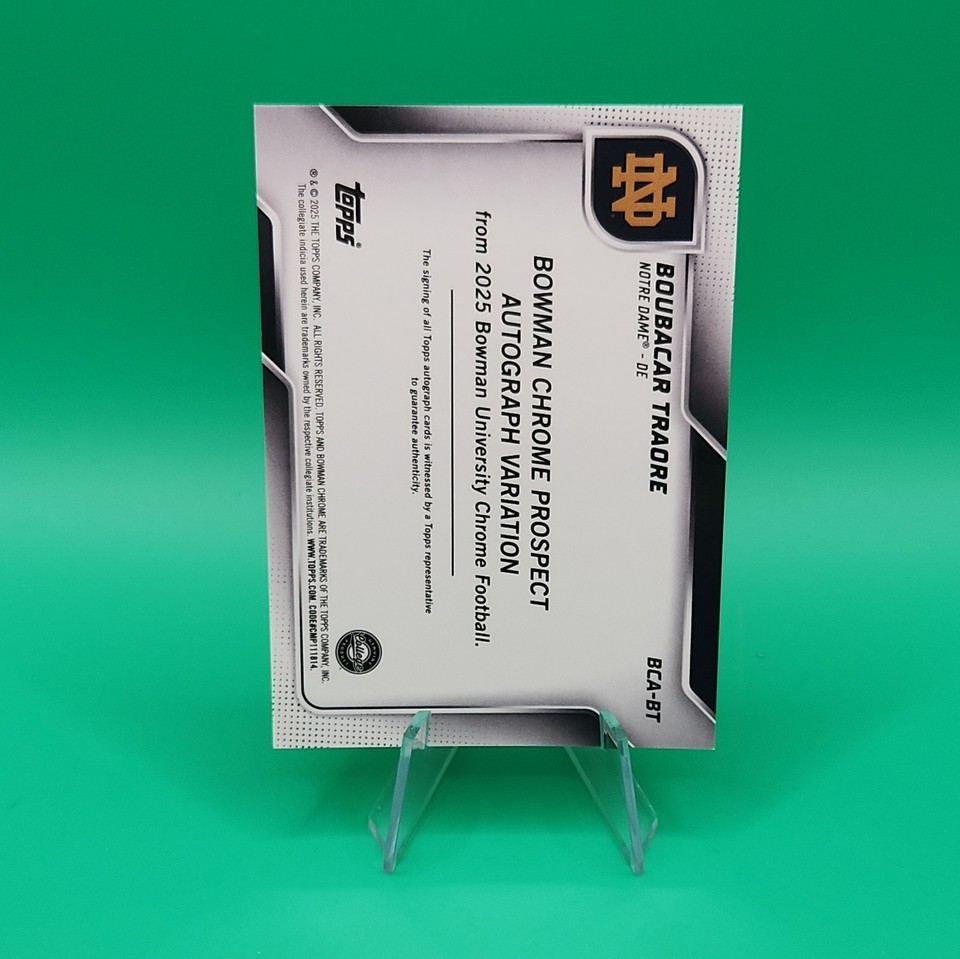 2025 Bowman Chrome University Boubacar Traore Prospect Auto Green ...