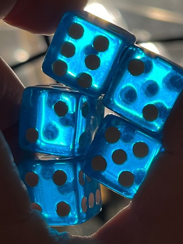 Translucent blue 5 die dice set 093022@ | eBay