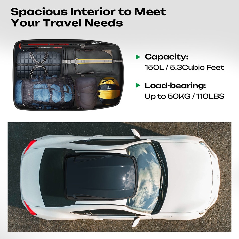 Waterproof Rooftop Cargo Box Car Top Cargo Carrier Roof Mount Storage ...